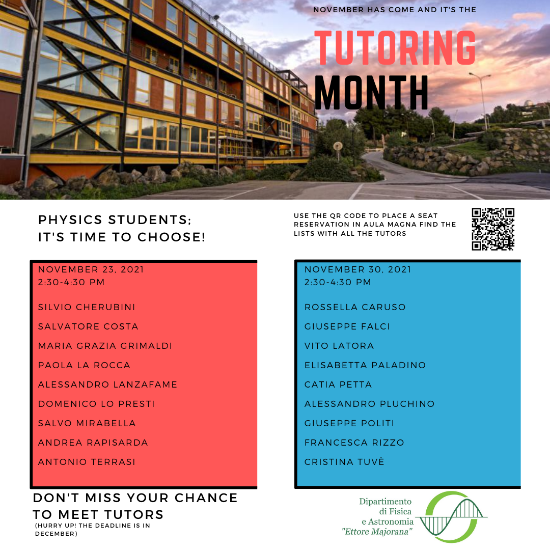 Tutoring month 2021 | Dipartimento di Fisica e Astronomia "Ettore Majorana"